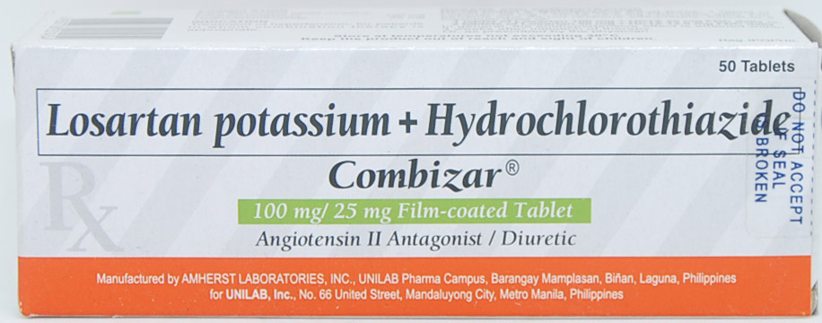 Buy Combizar losartan potassium / hydrochlorothiazide 100mg / 25mg film ...